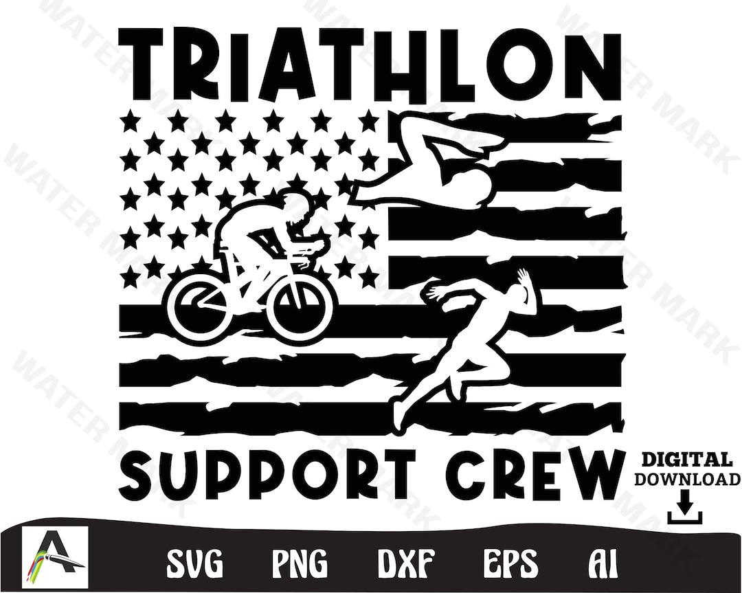 Triathlon Svg - Triathlon Support Crew Triathlete Cut File Instant ...