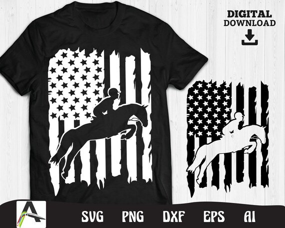 Horse Svg File Cool Horse Riding Flag Art Printable Design | Etsy