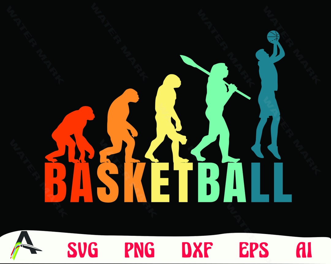 Basketball Svg File - Cool Basketball Evolution Retro Style Digital ...