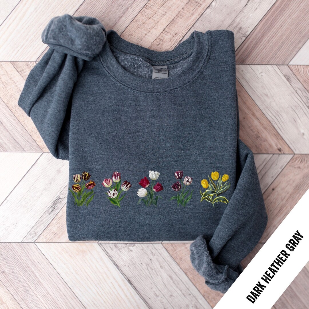 Tulip Cottage Core Sweater, Tulip Sweater, Cottagecore Tulip Flower ...