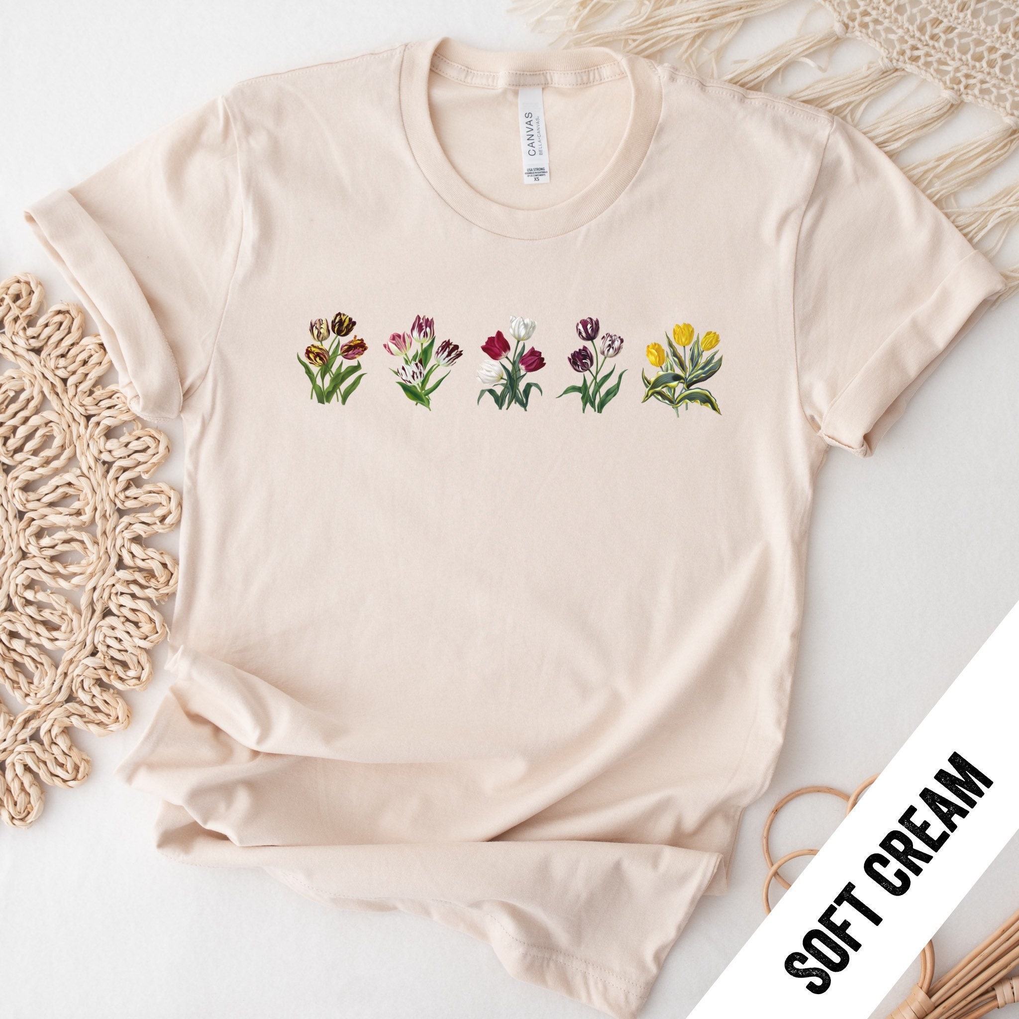 Tulip Cottage Core Flower T-shirt, Floral Shirt, Wildflower Cottagecore ...