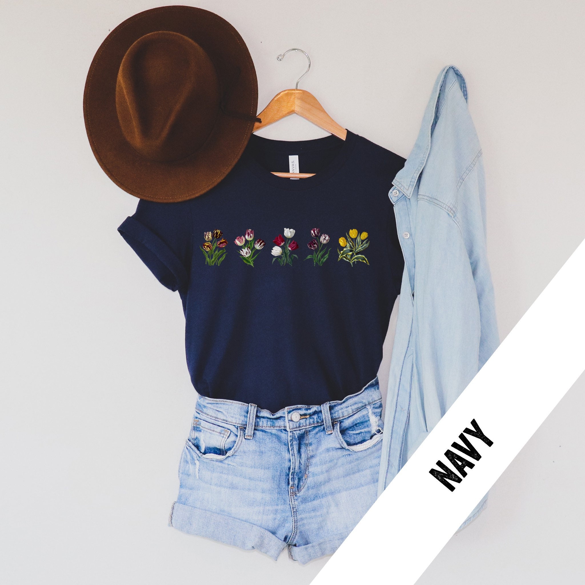 Tulip Cottage Core Flower T-shirt, Floral Shirt, Wildflower Cottagecore ...