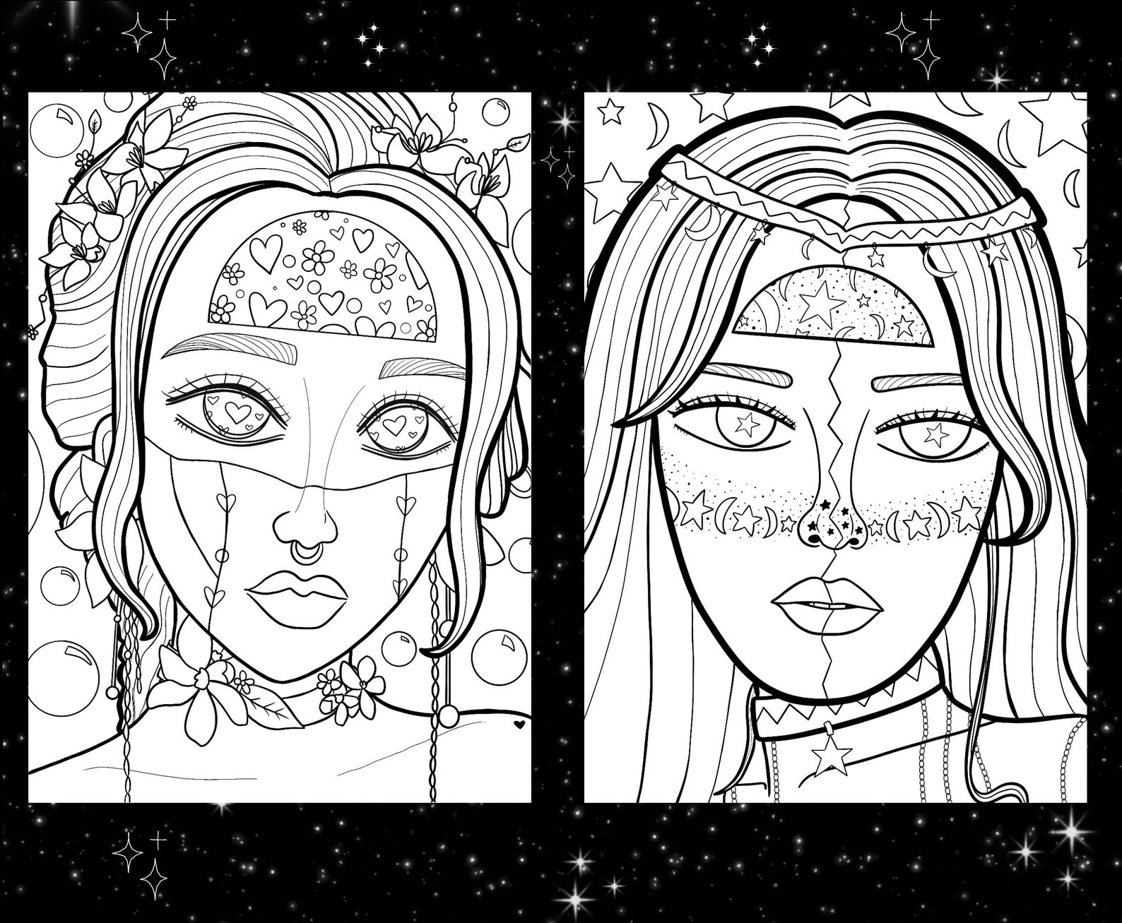 Alien Princess Coloring Pages Alien Aesthetic Mystical - Etsy