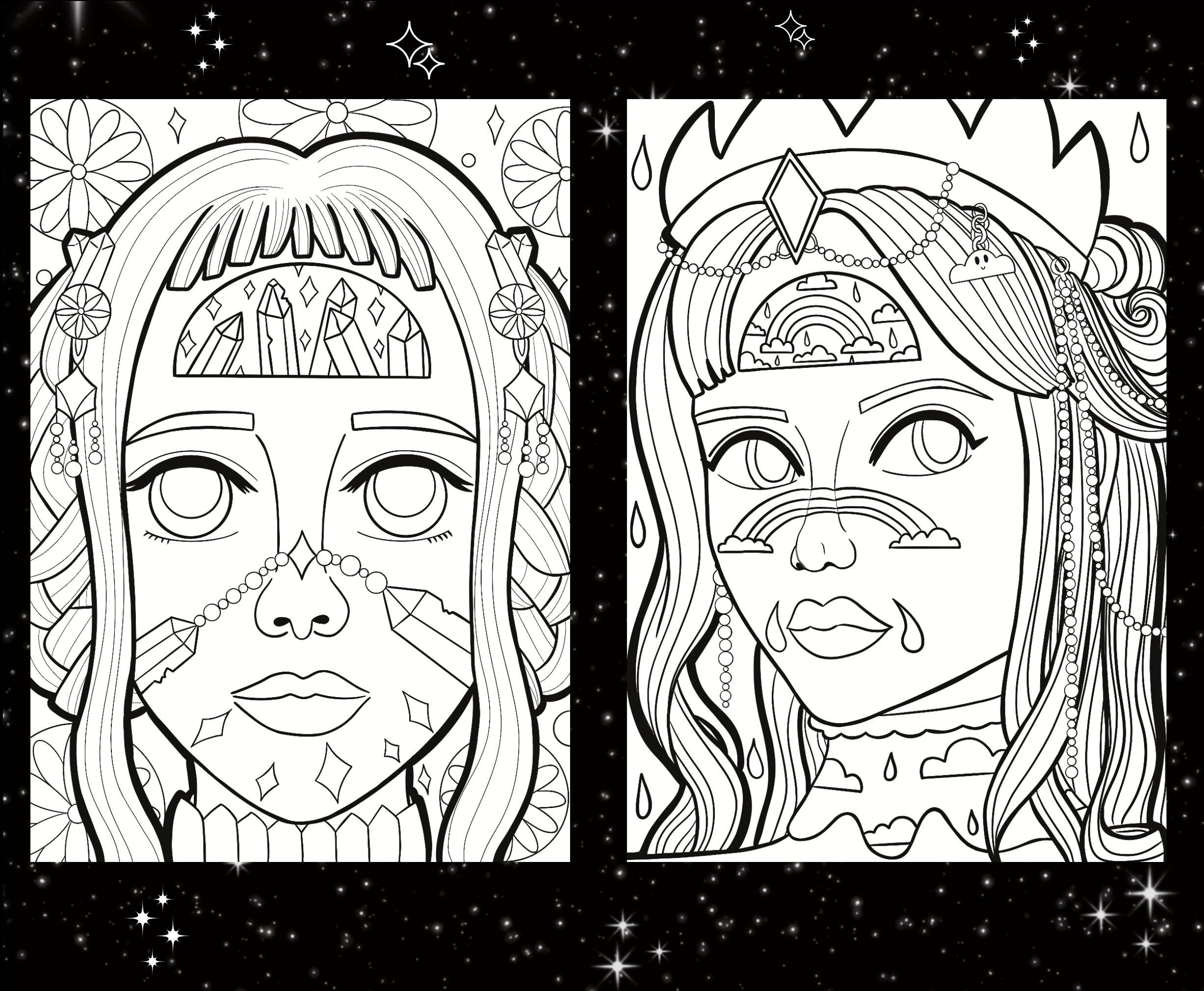Alien Princess Coloring Pages Alien Aesthetic Mystical - Etsy