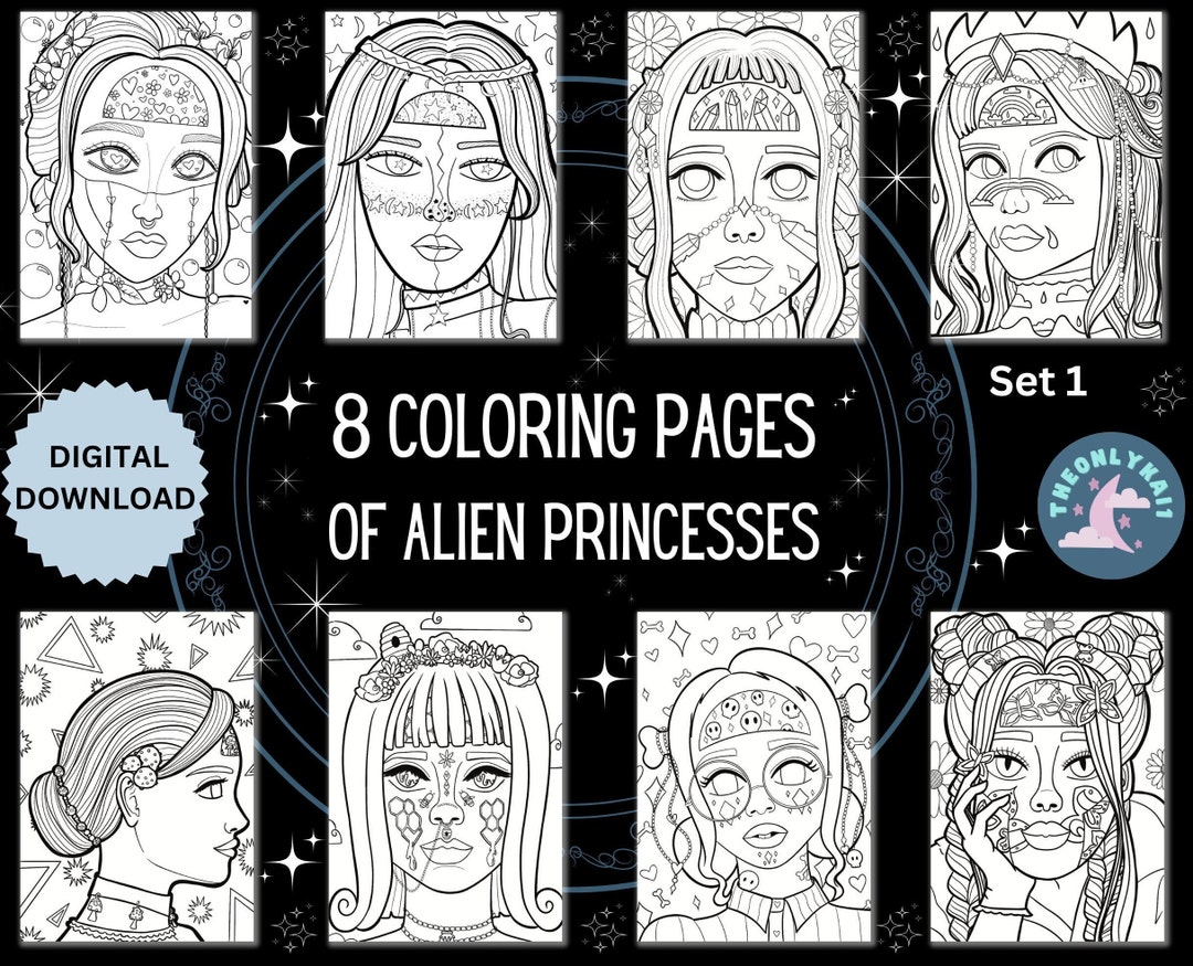 Alien Princess Coloring Pages, Alien Aesthetic, Mystical, Ethereal ...