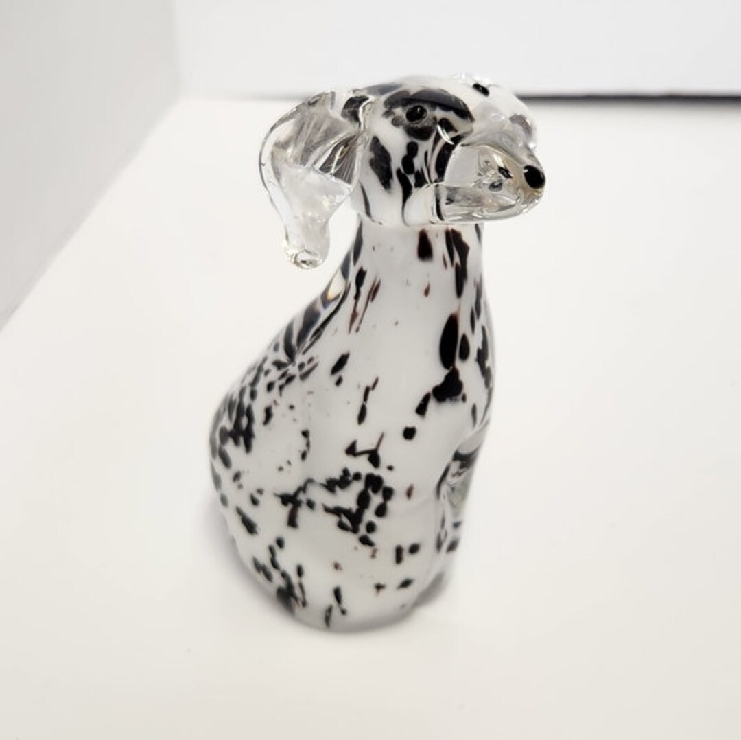 Fifth Avenue Handmade Crystal Dalmation Dog Art Blown Glass Figurine 6 ...