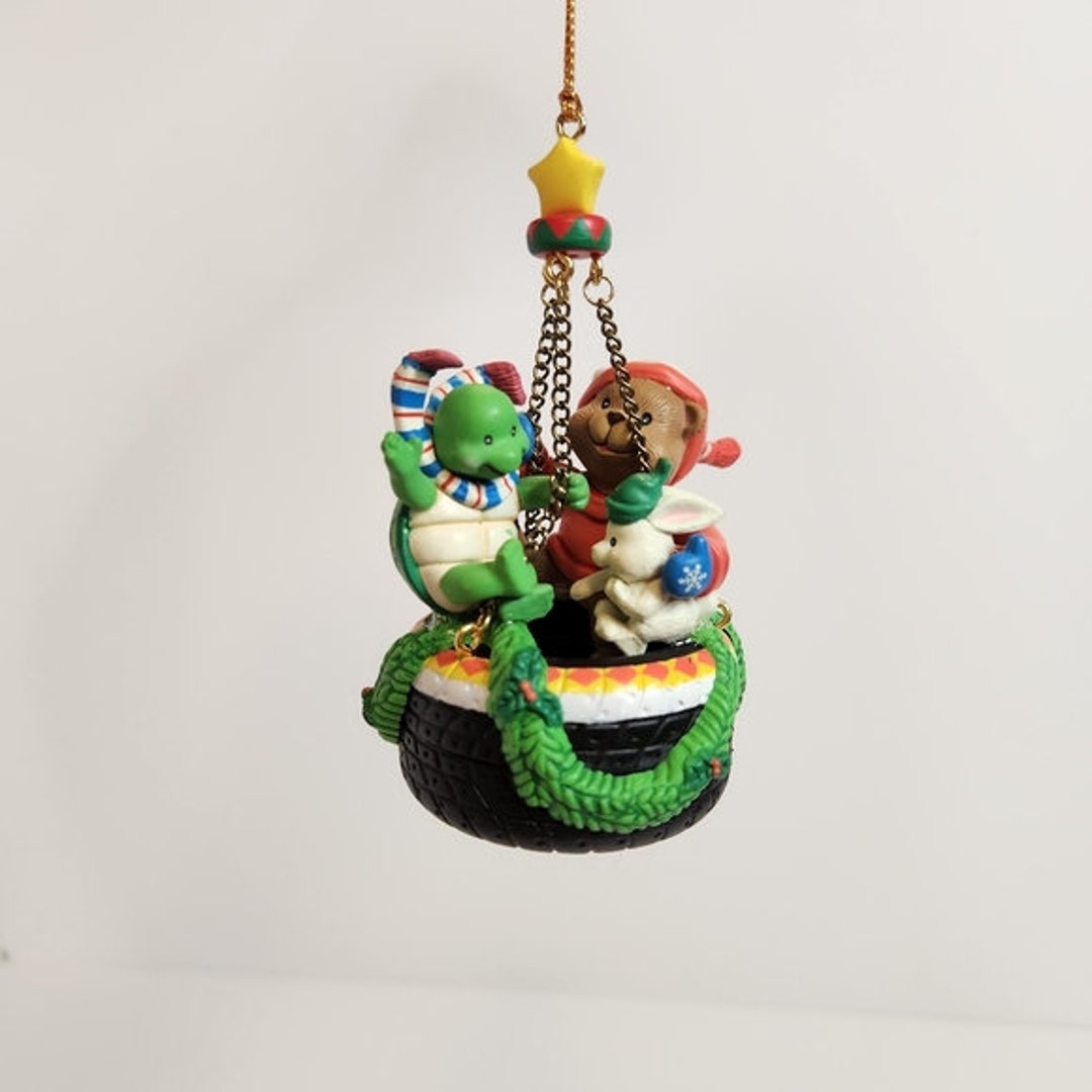 Carlton Cards 2003 Swinging Into Christmas Ornament Tire Swing Bear Turtle Vtg - Etsy