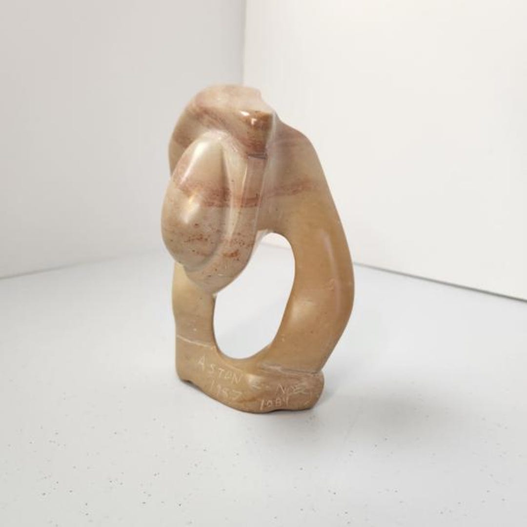 Vintage First Nations Inuit Art Carving Carved Stone Sculpture Figurine ...