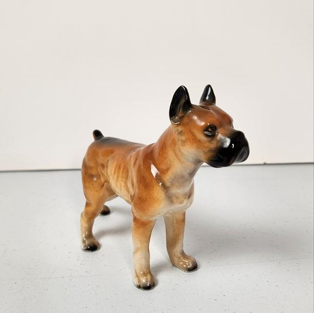 Vintage Boxer Dog Figurine Porcelain Ceramic Figure Japan 60s ...