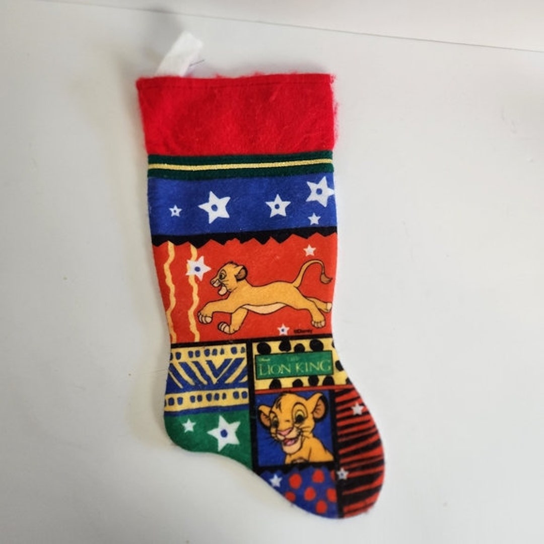 Vintage 90s Disney the Lion King Simba Felt Christmas Stocking 1990s ...