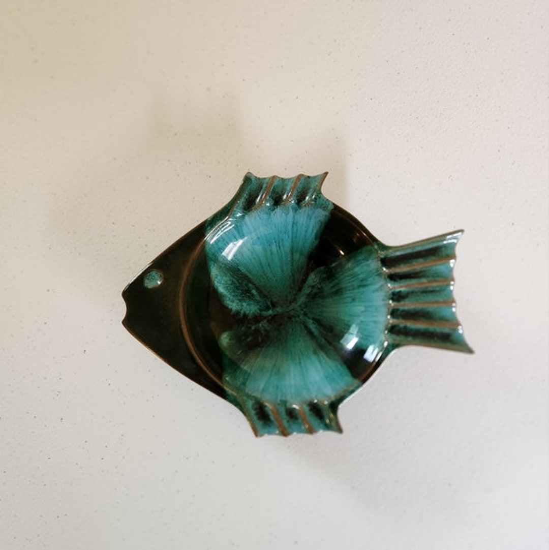 Blue Mountain Pottery Fish Dish BMP Ash Tray Plate Midcentury Canadian ...