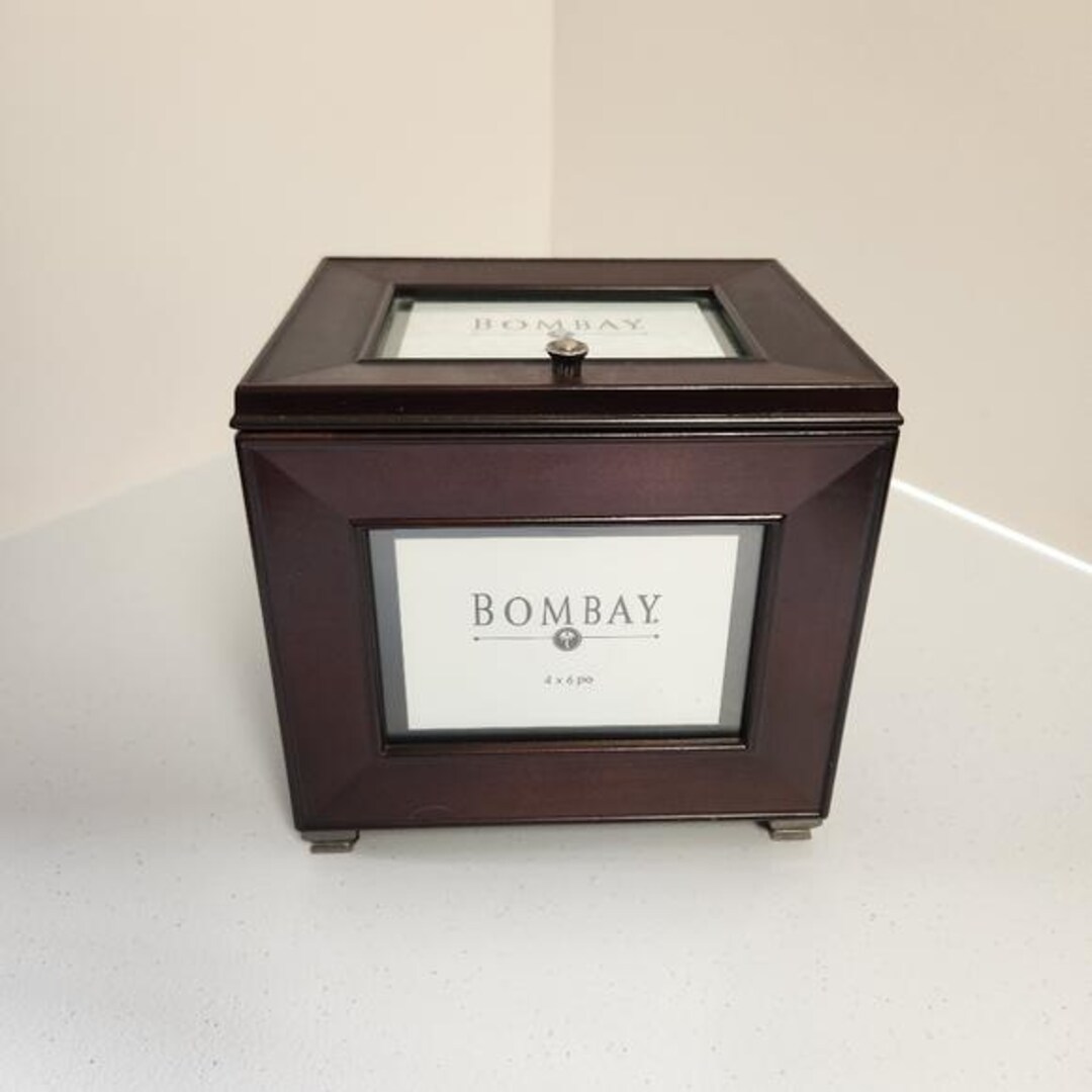 THE BOMBAY COMPANY 4X6 Mahogany Photo Box Storage Picture Frames ...