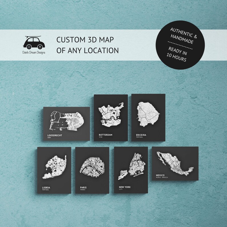 Custom City Map of Any World Location 3D Gift City Map Prints Personal ...