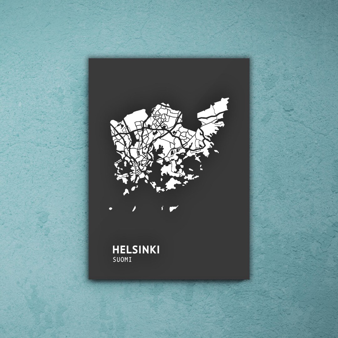 Helsinki City Map 3D City Prints Gift Personal Housewarming Gift ...