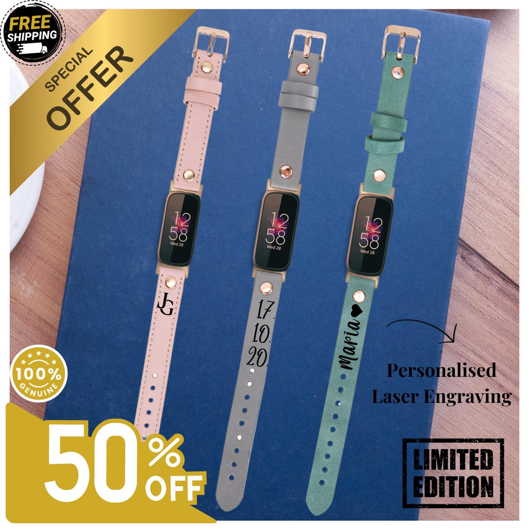 Personalisiertes Lederband Für Fitbit Luxe / Echtleder Custom Band ...