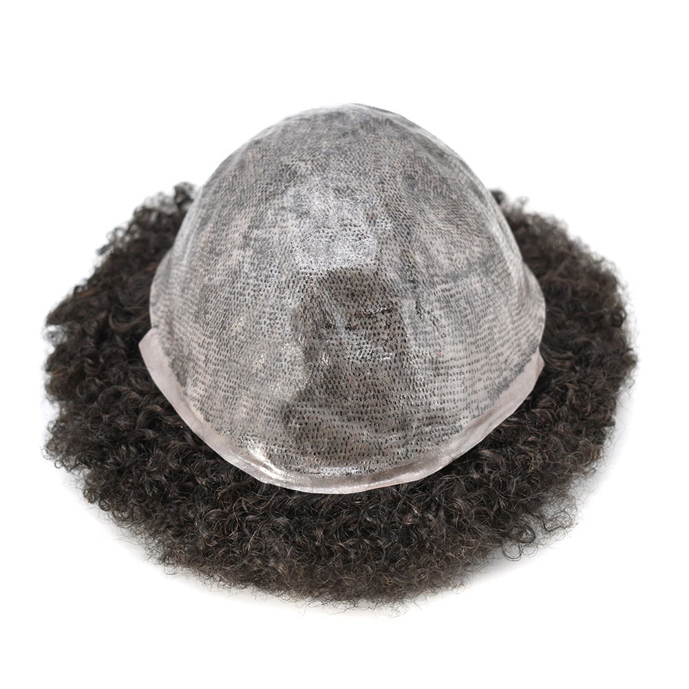 E-wigs Afro Curl Mens Toupee Full Poly Skin PU 100% Human Hair - Etsy