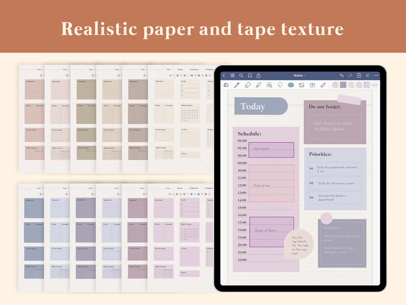 Digital Sticky Notes | Realistic Stickers for Digital Planner, Digital ...