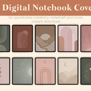Digital Notebook Covers | Minimal Boho Style for Goodnotes, Notability ...