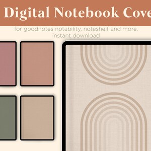 Digital Notebook Covers | Minimal Boho Style for Goodnotes, Notability ...