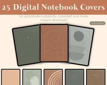 Digital Notebook Covers Minimal Boho Style for Goodnotes, Notability ...