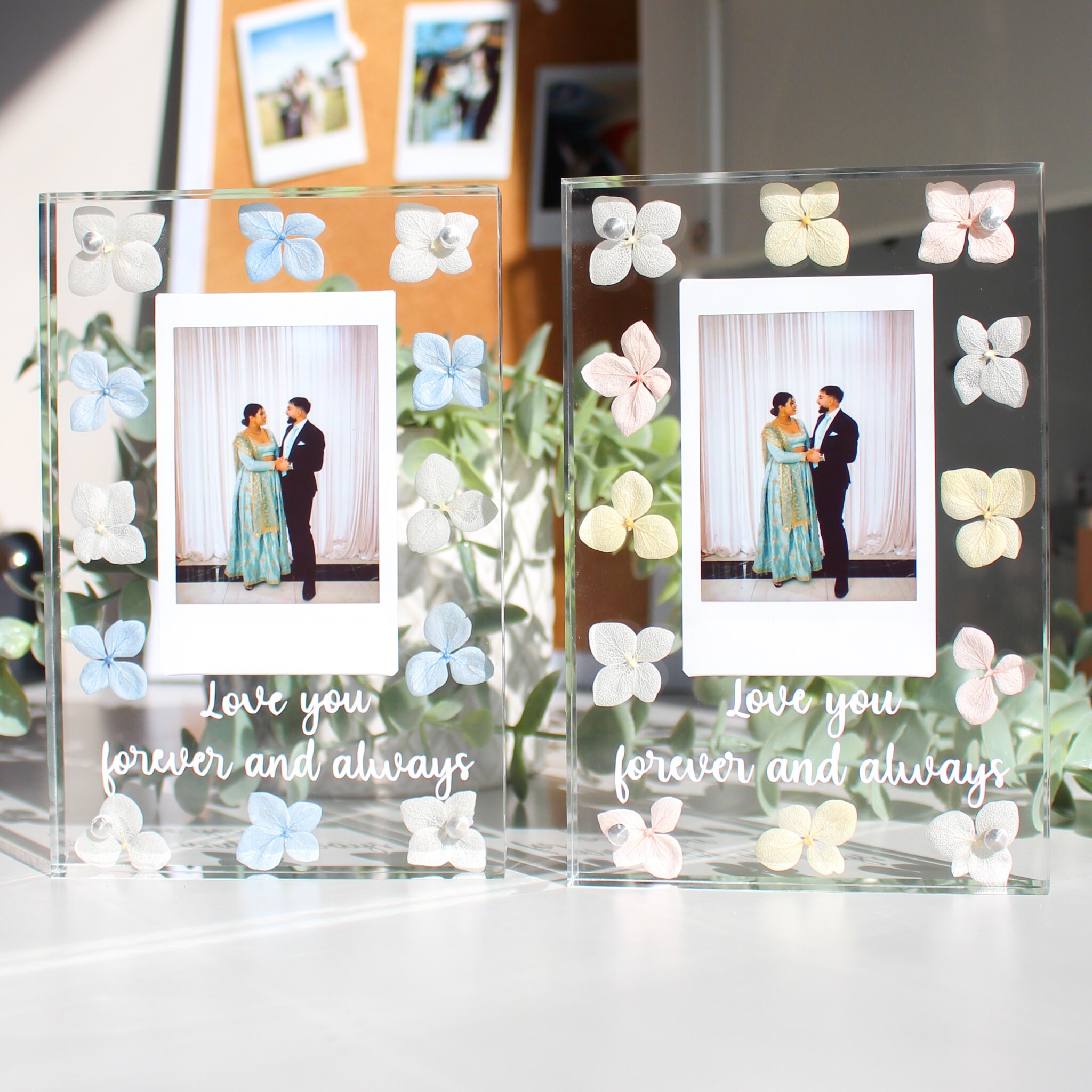Personalised Flower Photo Frame ⎮ Birthday Gift ⎮ Floral Picture Frame ...
