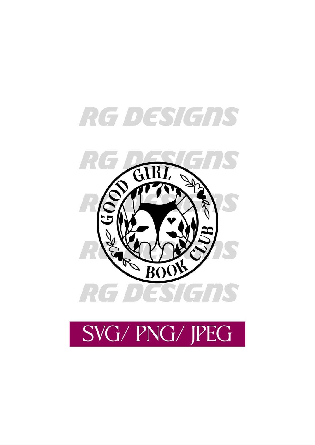 Good Girl Book Club, SVG, PNG, JPEG. Instant Digital Download. - Etsy