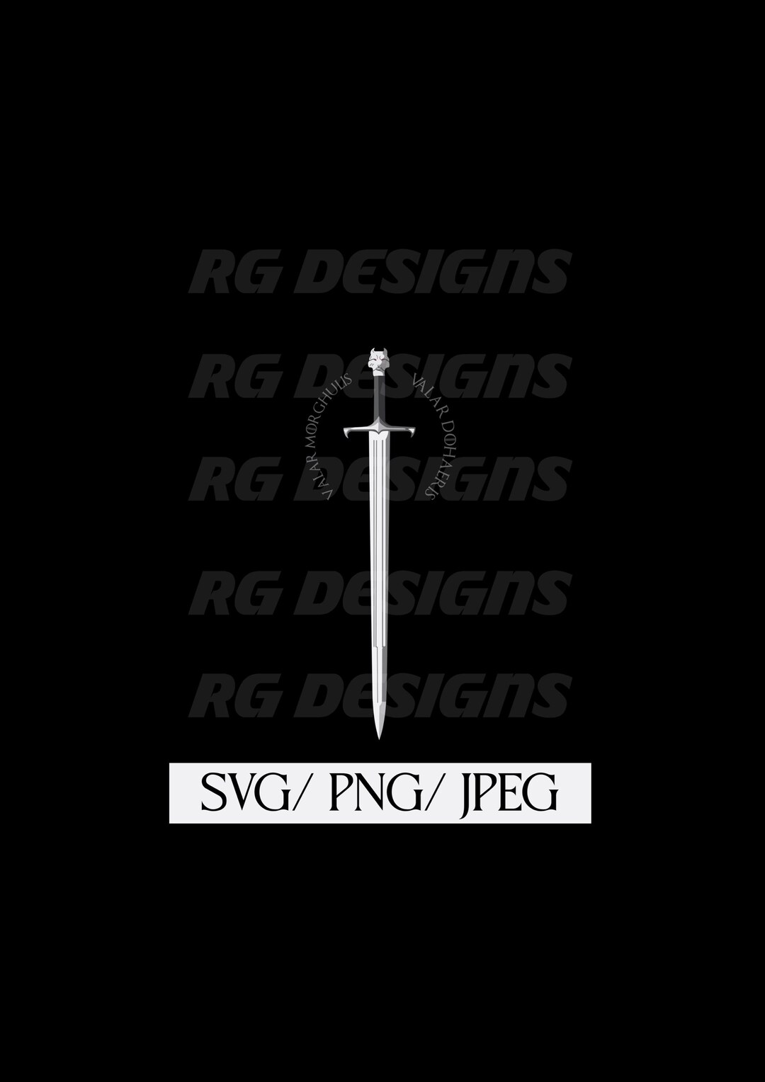 Valar M Sword Design, SVG, PNG, JPEG. Instant Digital Download. - Etsy