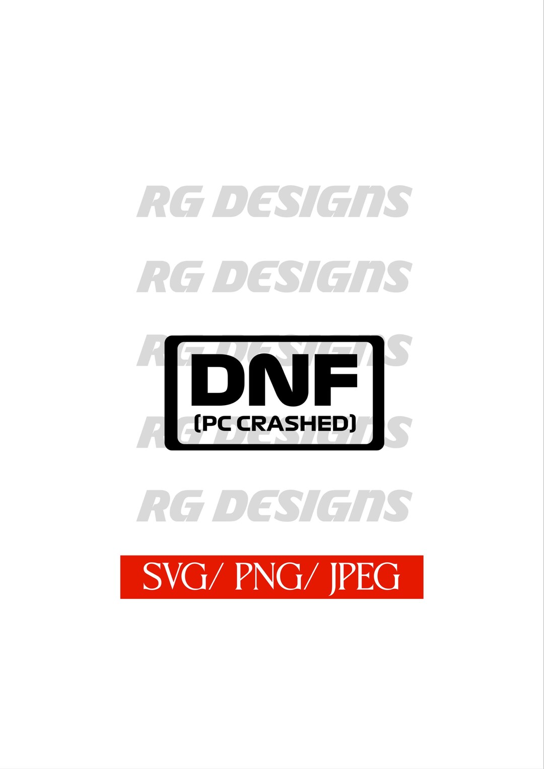 F1, DNF Pc Crashed, SVG, PNG, Jpeg. Instant Digital Download. - Etsy