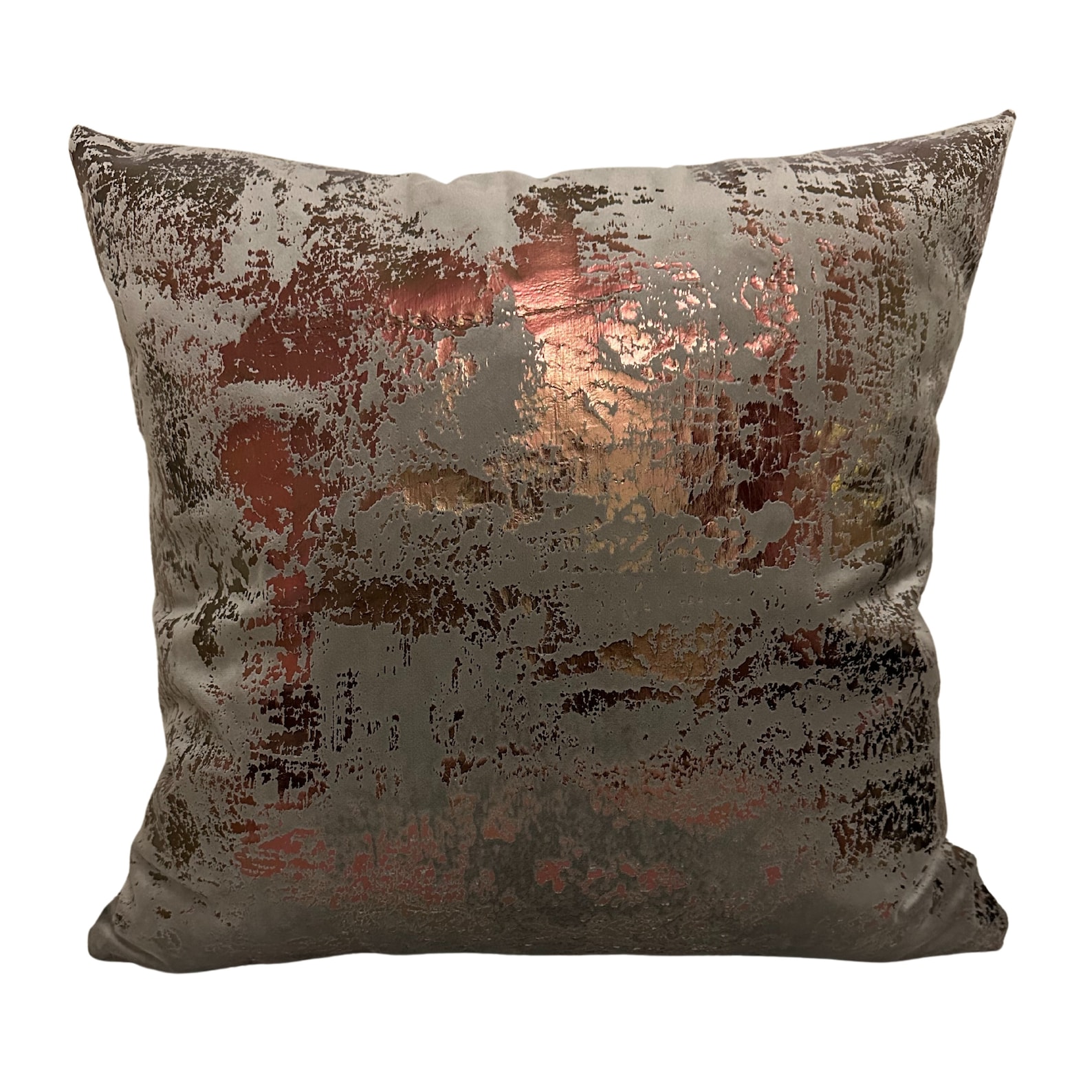 Light Gray and Copper Print Pillow Cover, Bronze Velvet Throw Pillow ...