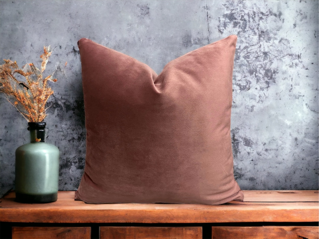 Dusty Rose Velvet Pillow Cover, Decorative Pillows for Bedroom and ...