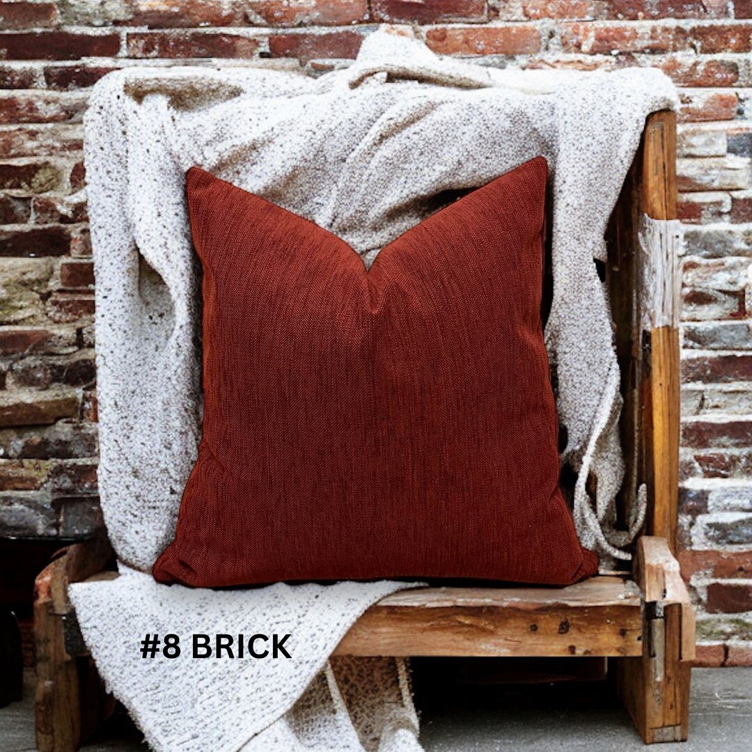 Brick Color Throw Pillow Cover, Brick Linen Pillow Case, Brick Pillow ...