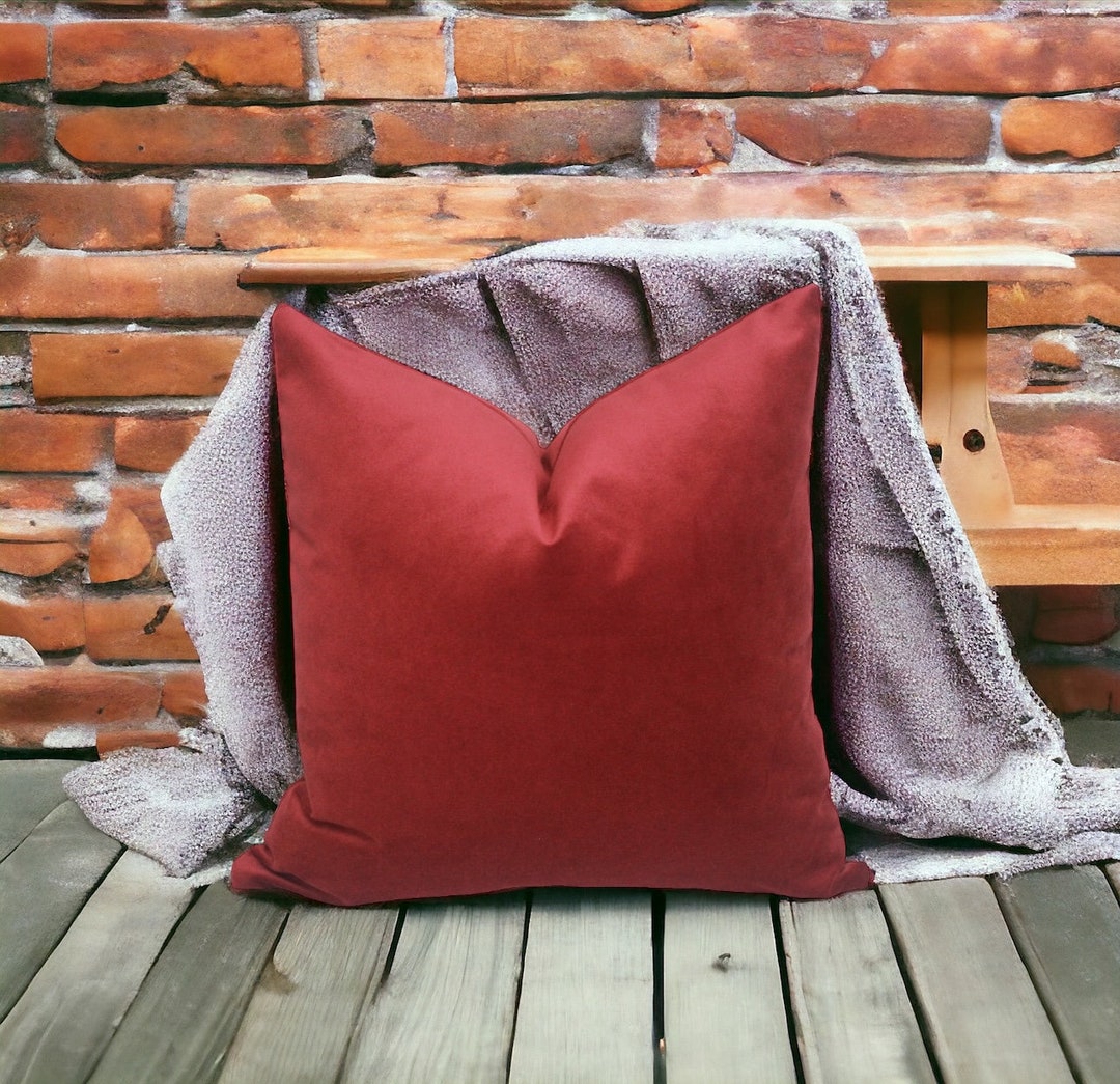 Any Size Wine Red Velvet Pillows/velvet Throw Pillow/couch and Sofa ...