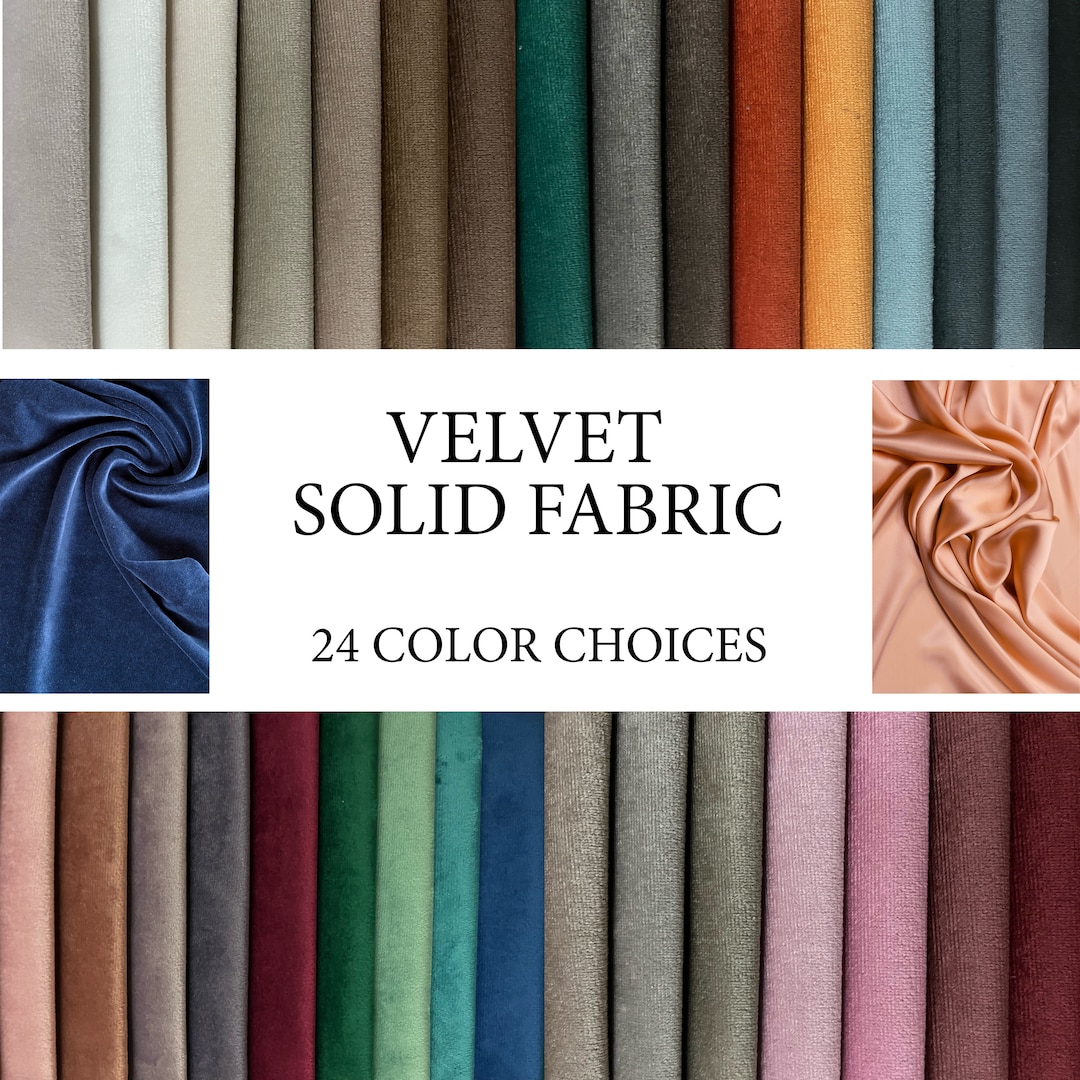 Solid Velvet Fabric by the Yard, Velvet Upholstery Fabric, Upholstery ...