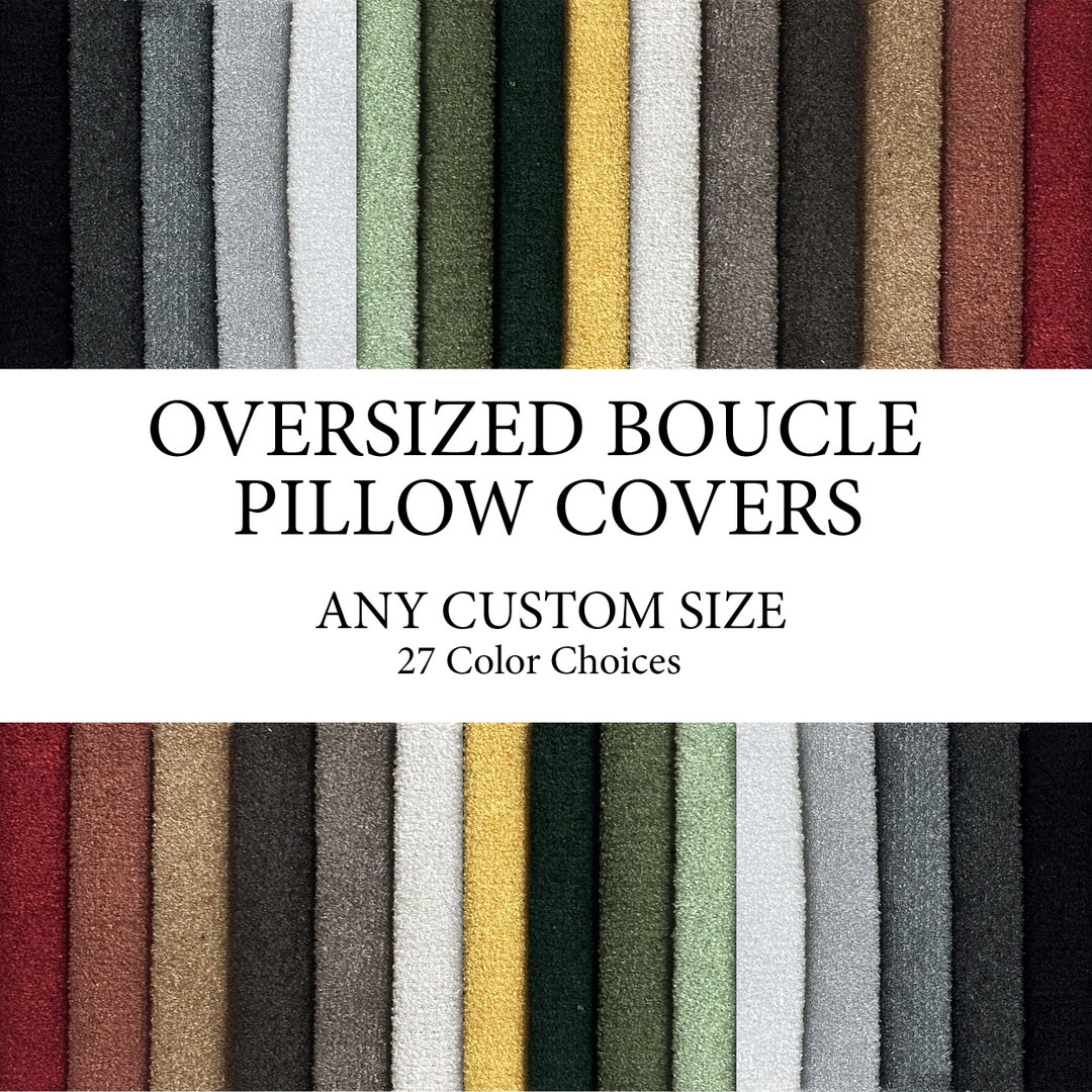 Oversized Light Boucle Lumbar Pillow Cover, Custom Size Pillow, Custom ...