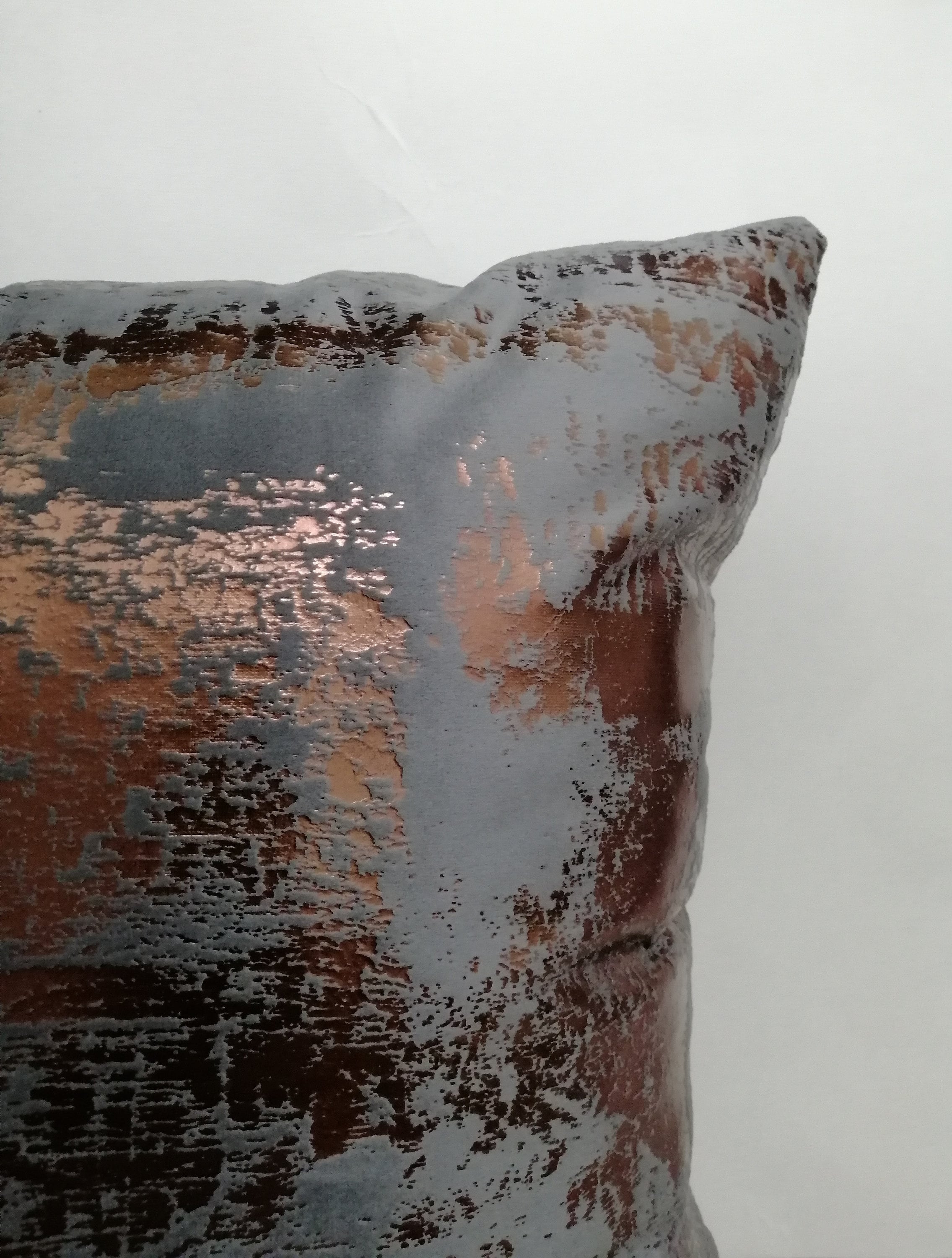 Luxury Gray Copper Print Velvet Throw Pillow Cover Jacquard - Etsy
