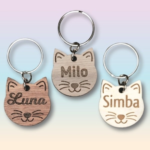 Custom Cat Name Tag, Engrave in Wood Your Cat's Name and Other Info on ...