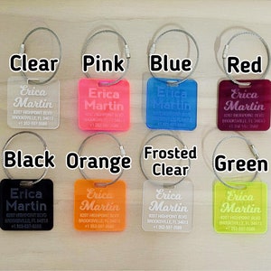 Custom Luggage Tag, Acrylic Bag Name Tag Engrave Your Name and Details ...