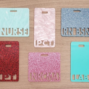 Custom Badge Buddy Id Holder, Enter Your Title on the Cute Acrylic and ...