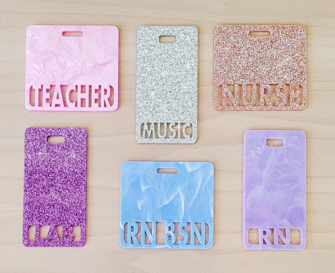 Custom Badge Buddy Id Holder, Enter Your Title on the Cute Acrylic and ...