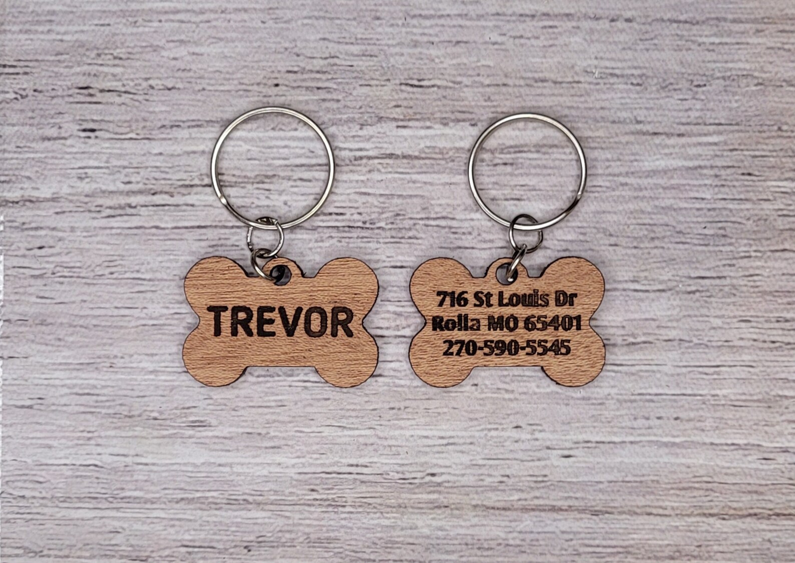 Engraved Dog Name Tag, Engrave Your Dog's Name and Info on a Wooden Dog ...