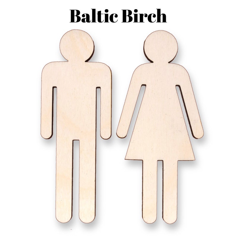 Restroom Signs Wooden Male Female Bathroom Figurines - Etsy