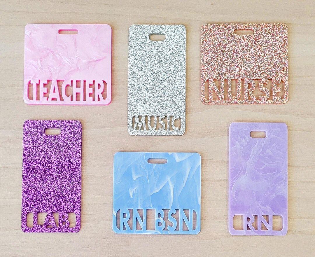 Custom Badge Buddy Id Holder Enter Your Title On The Cute Etsy