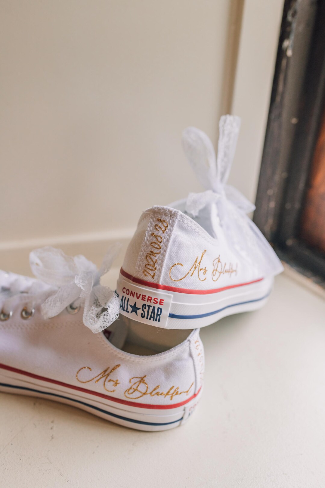 Custom Wedding Shoe Decal, Personalized Converse Shoe Stickers, Wedding ...
