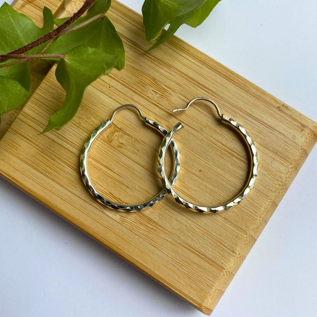 Elegant Silver Round Hoop Earrings unique Silver Earrings - Etsy