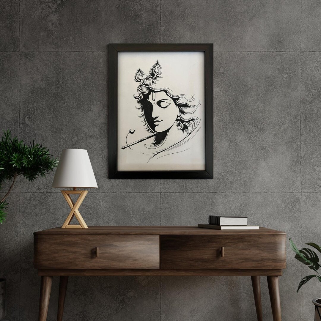 Wooden Engraved Lord Krishna Image - Etsy