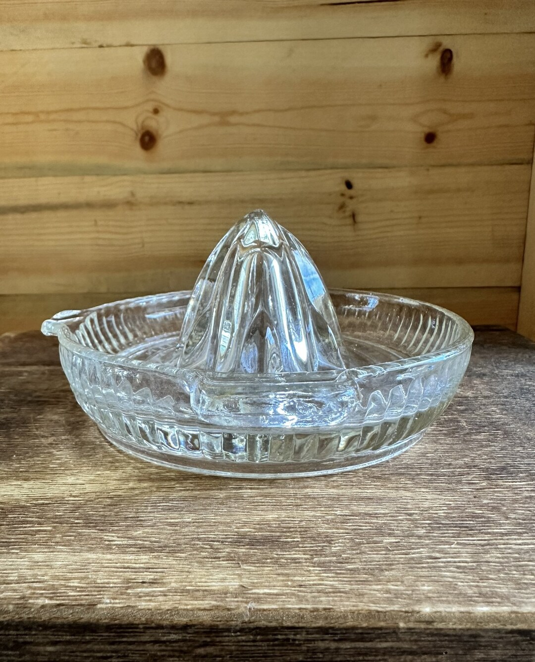 Vintage Clear Ribbed Glass Citrus Juicer Reamer - Etsy