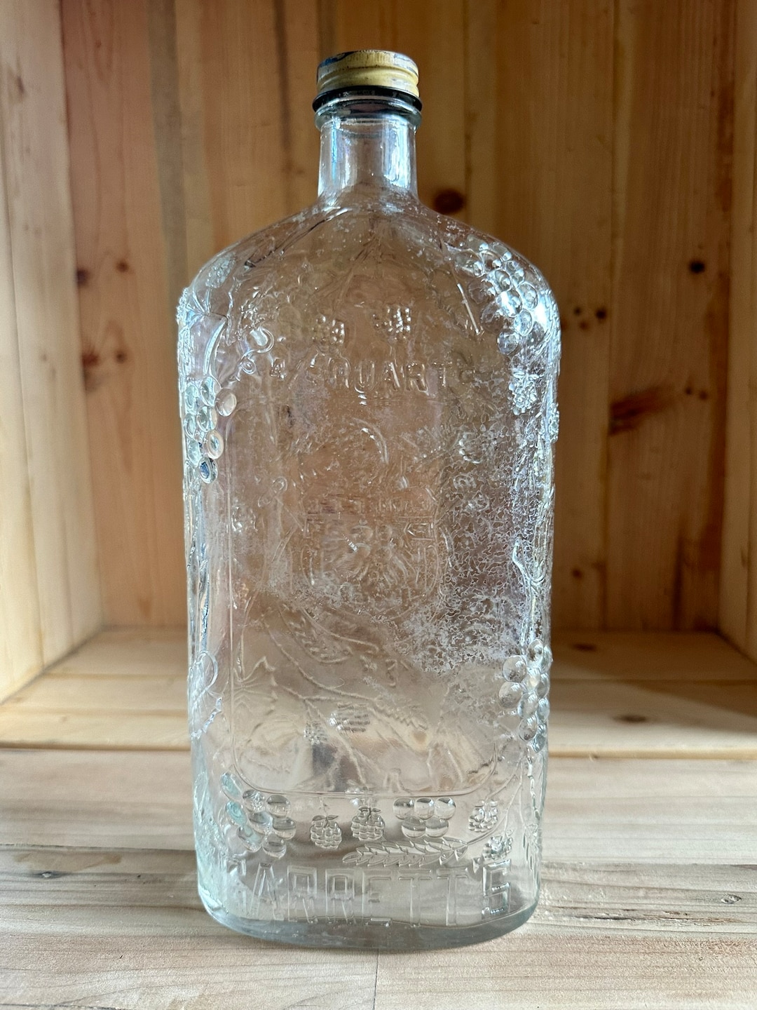 GARRETT’S American Wines Vintage Embossed Clear Glass Bottle With ...