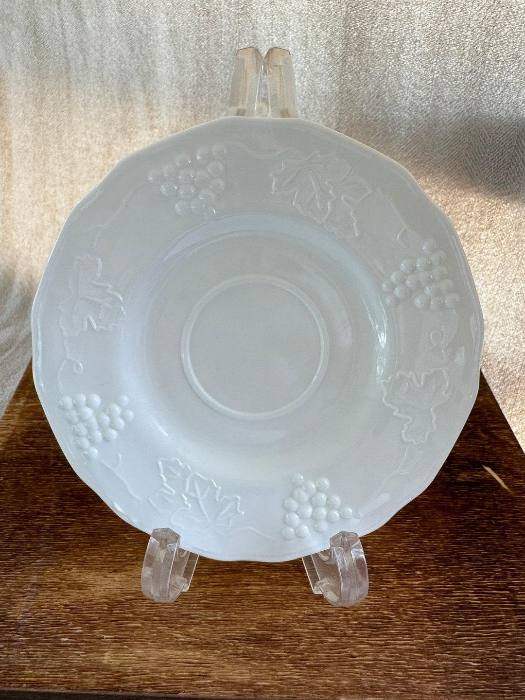 Set of 6 Indiana Glass Colony Harvest Milk Glass Small Plate or Saucer ...