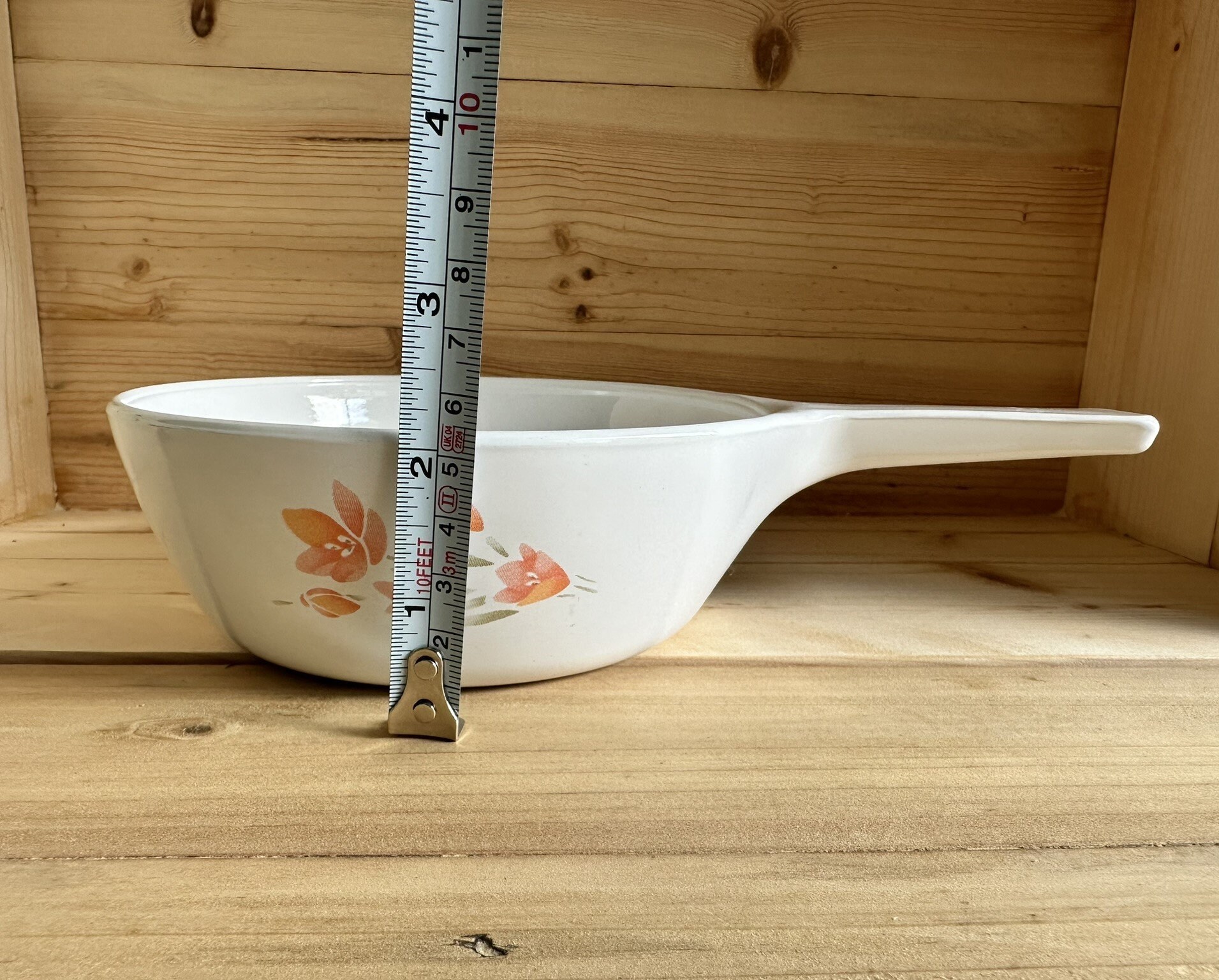 Corning Ware peach Floral Pattern Sauce Pan No Lid Vintage S-91-B 0.5L ...