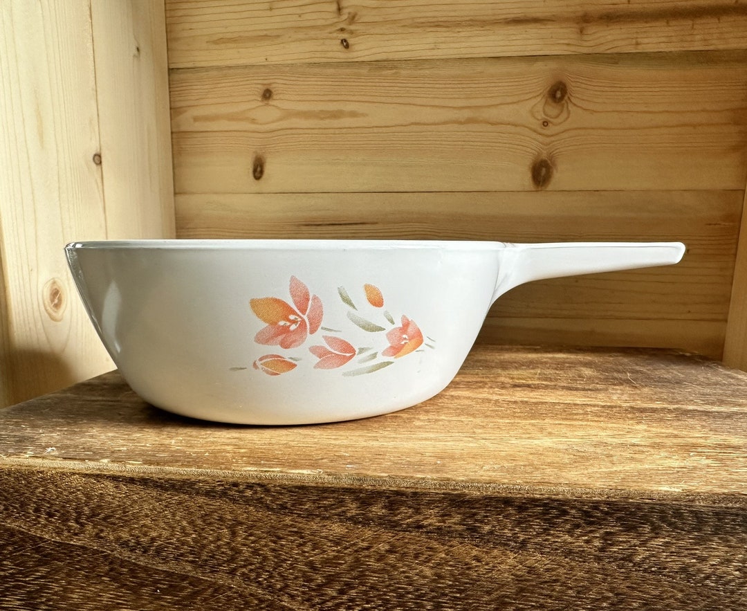 Corning Ware "peach Floral" Pattern Sauce Pan No Lid Vintage S-91-B 0 ...